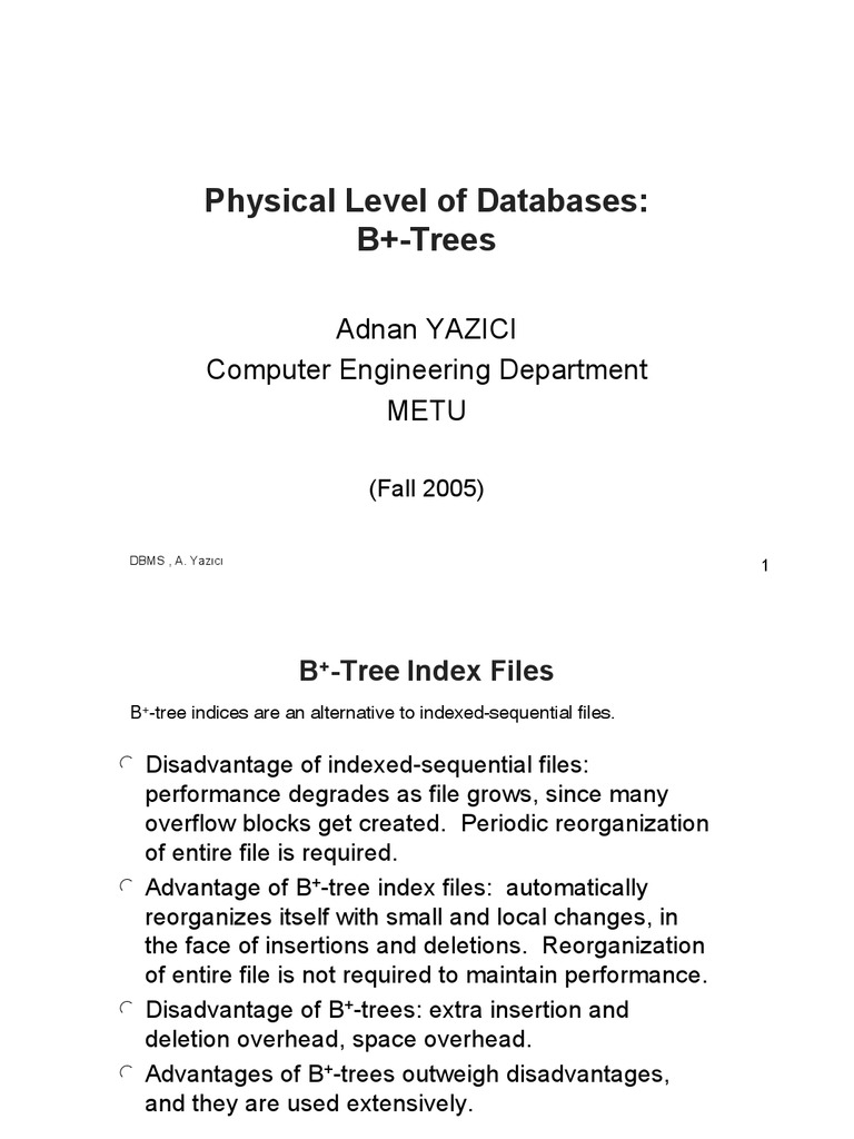 Physical DBs B+ Tree | Download Free PDF | Database Index | Information ...