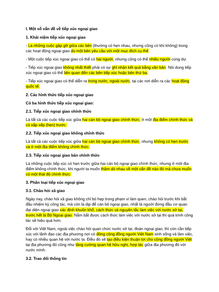 Tiêp Xuc Ngoai Giao | PDF