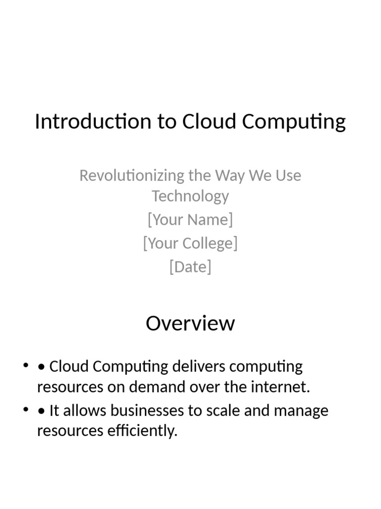 Cloud Computing Seminar | PDF | Cloud Computing | Software As A Service