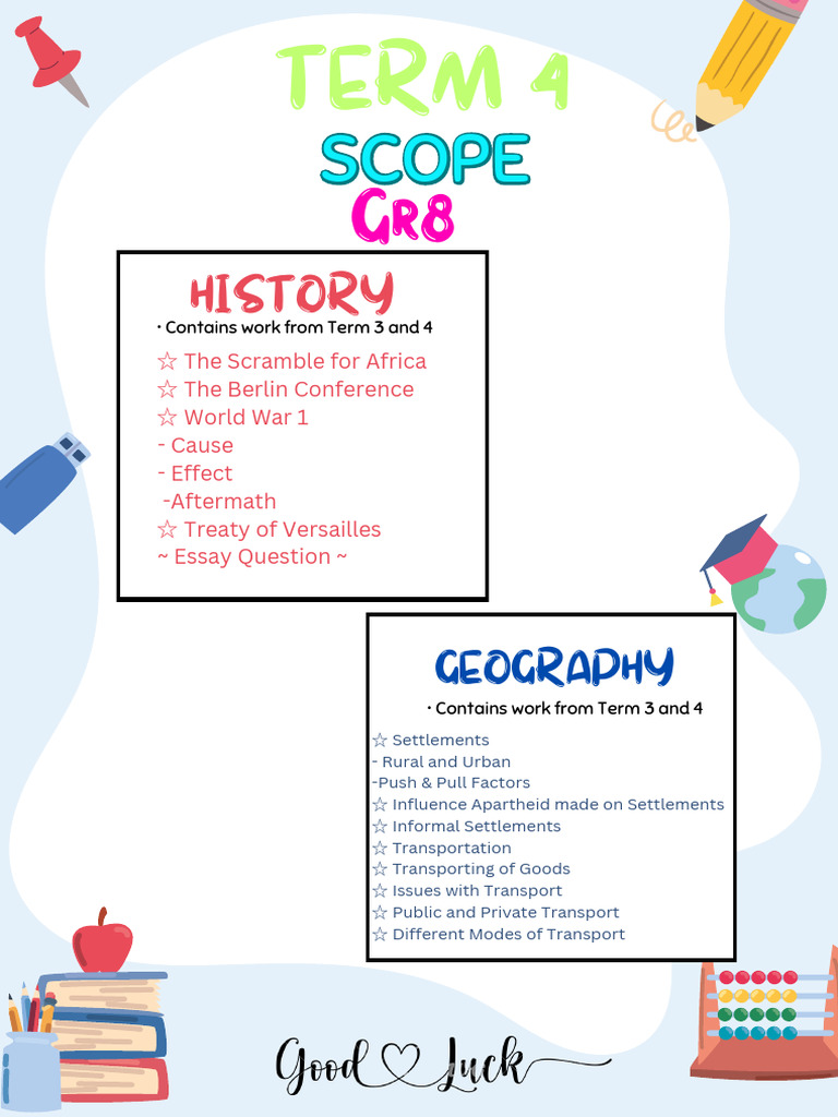 GR 8 Term 4 Exam Scope | PDF