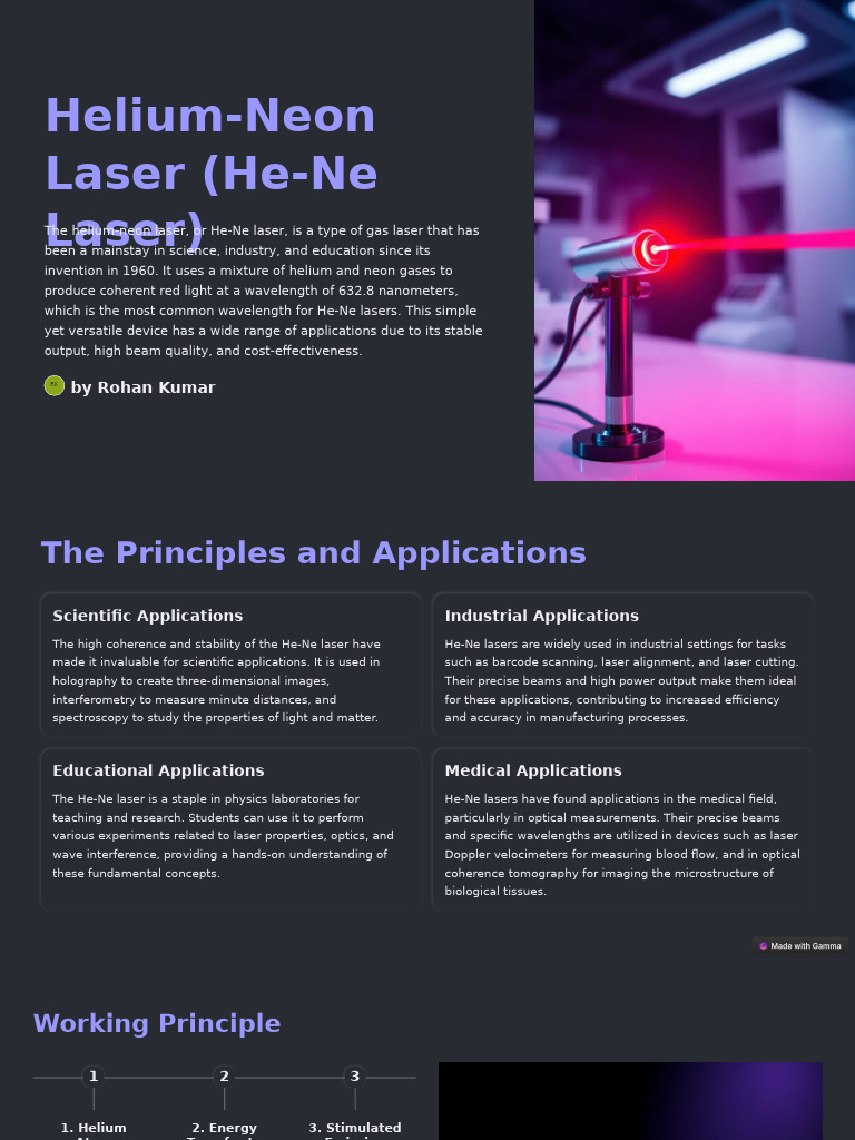 Helium Neon Laser He Ne Laser | PDF | Laser | Optics