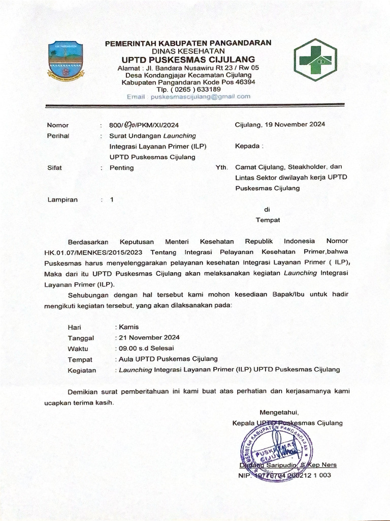 Undangan Launching ILP PKM CJL,, | PDF