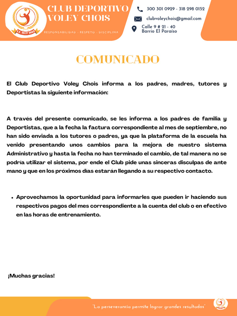 Comunicado Oficial | PDF