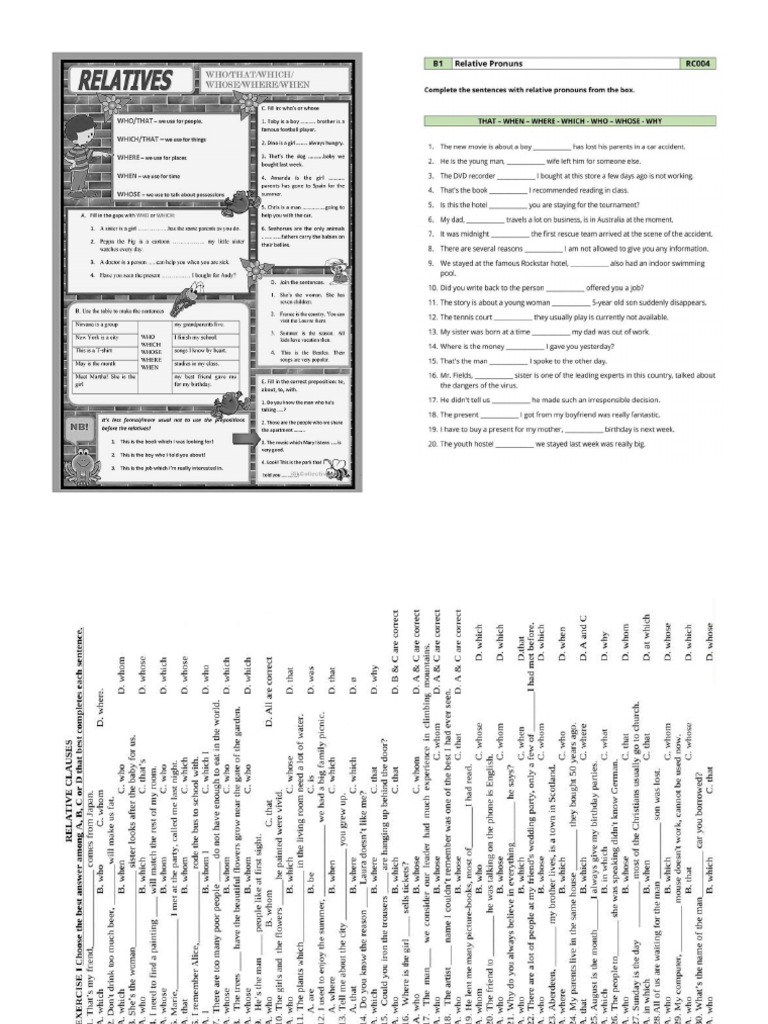 Relative Pronouns & Ocean Reading Comprehension | PDF