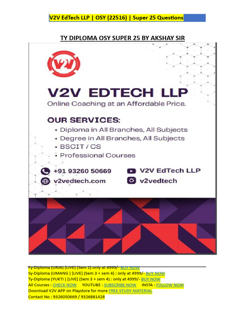 Super 25 Osy by Akshay Sir v2v | PDF | Thread (Computing) | Scheduling (Computing)