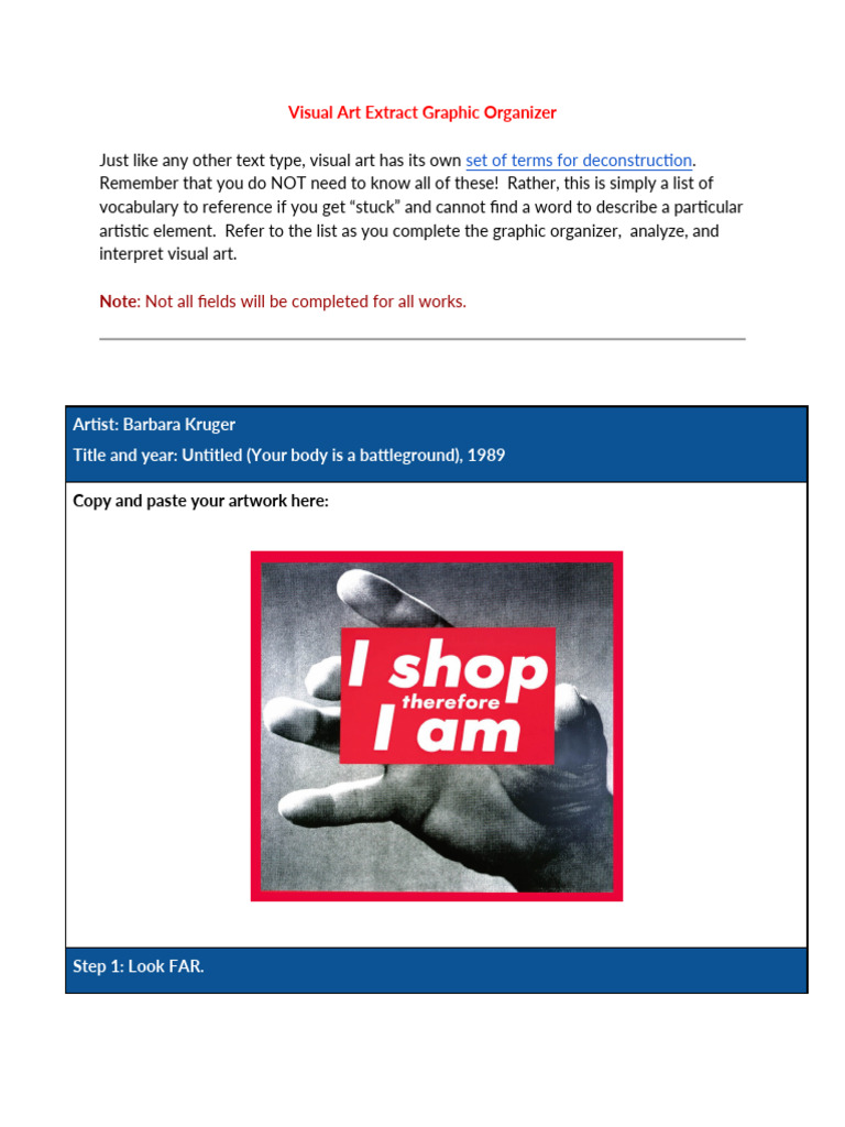 1 - Graphic Organizer - Kruger - Student Sample - Paragraphs (1) | PDF | Composition (Visual Arts)