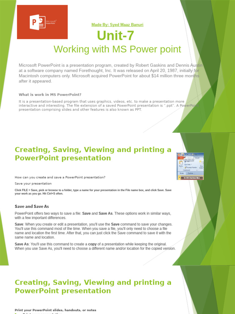 Unit 7 Presentation | PDF | Microsoft Power Point | Computer File