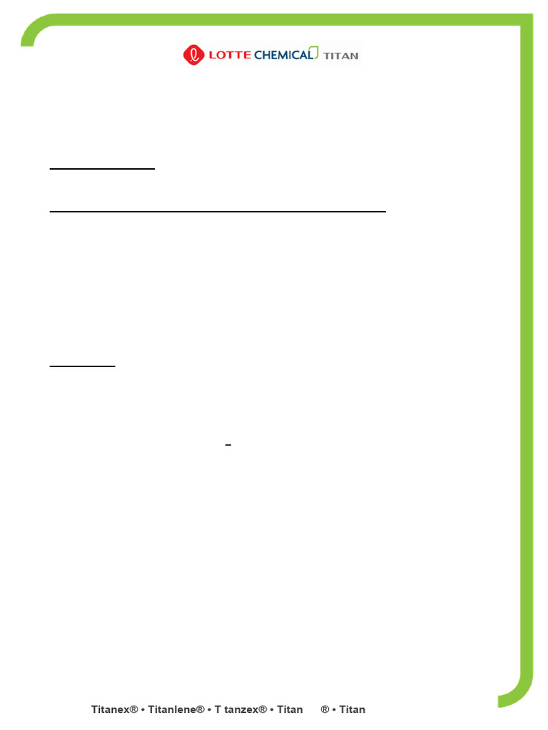 Lotte Chemical Titan Product Compliance Guide | PDF | Materials | Chemistry