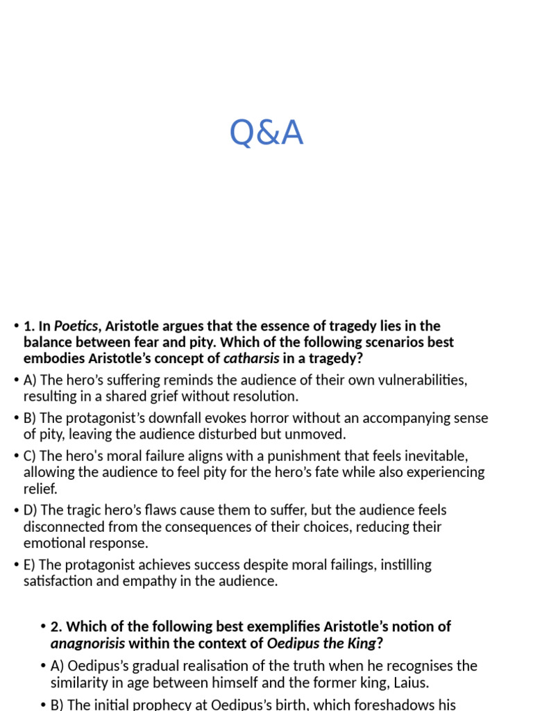 QA | PDF | Socrates | Oedipus