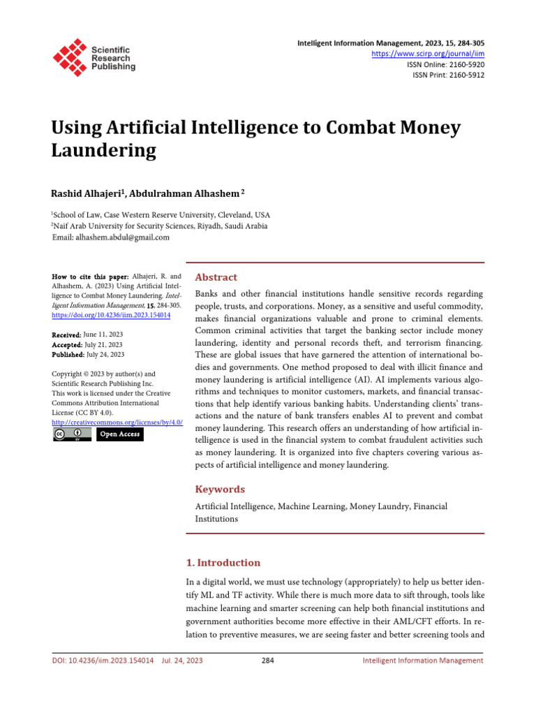 Using Artificial Intelligence To Combat Money Laun | PDF | Money ...