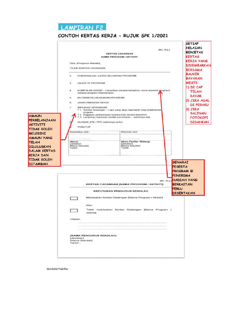 CONTOH FORMAT KERTAS KERJA IKUT SPK 1 2021 | PDF