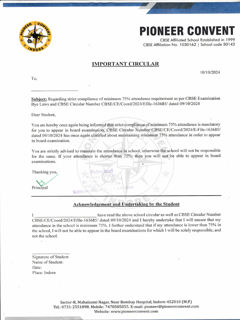 Attendance Requirement for Board Exams | PDF