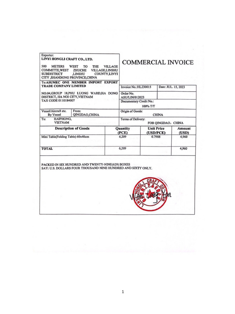 Chứng Từ Hàng Nhập FCL | PDF