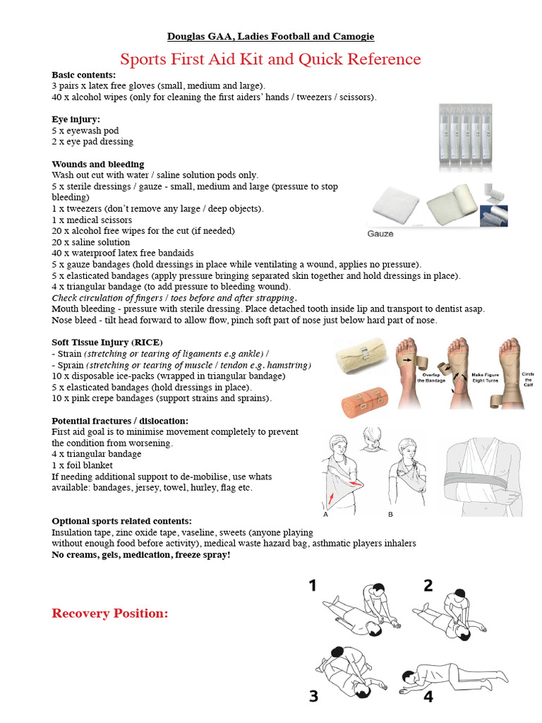 Douglas GAA Sports First Aid Guide | PDF | Concussion | First Aid