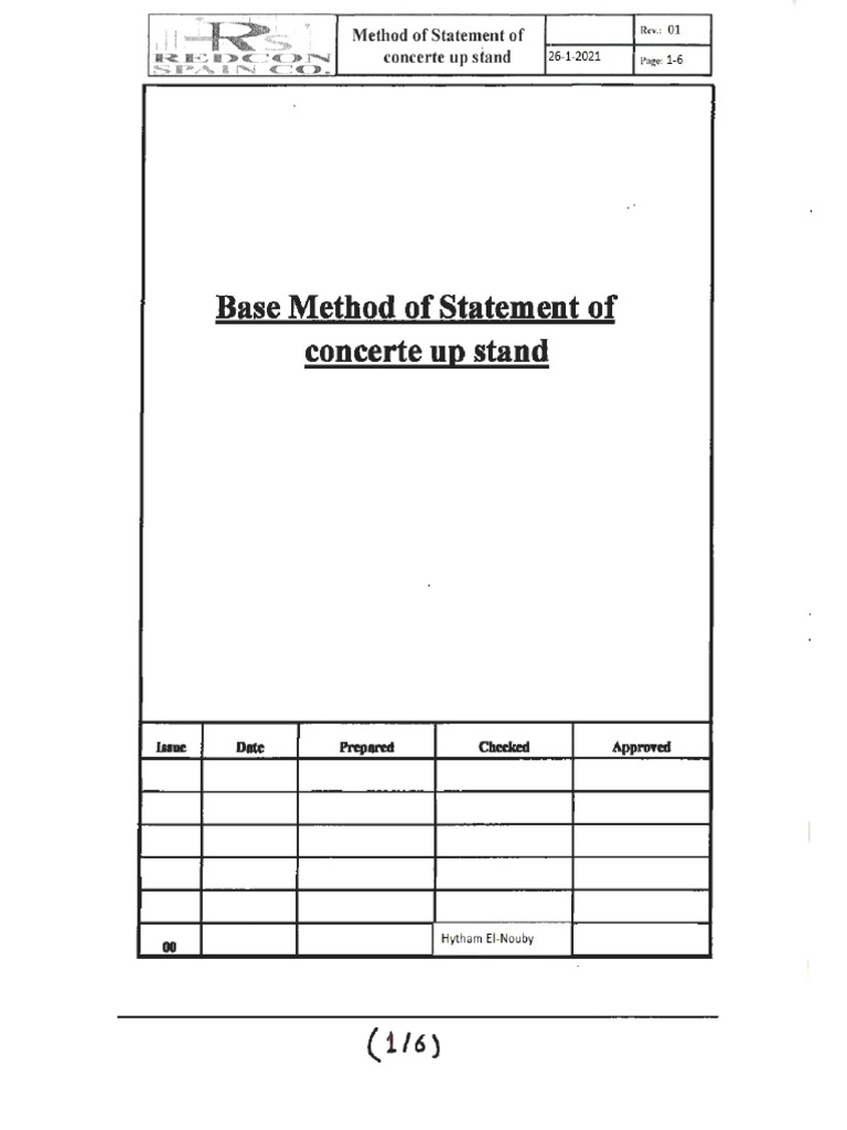 MOS Upstand Concrete | PDF
