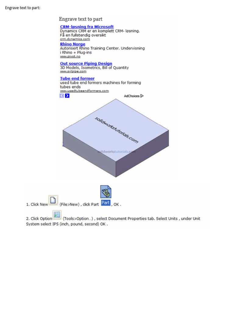 Engrave text to part | PDF