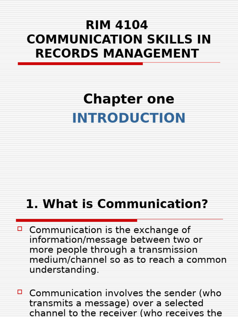 Communication Skills in Records Manageme | PDF | Communication ...