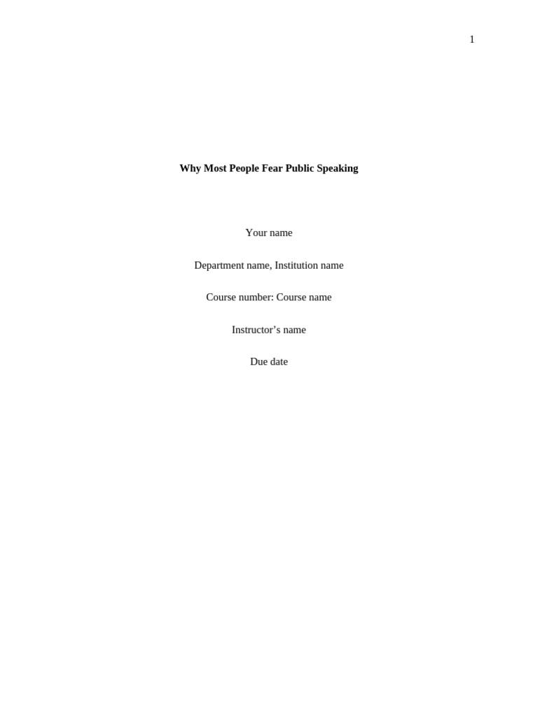 Why Most People Fear Public Speaking Edited Pdf Fear Public