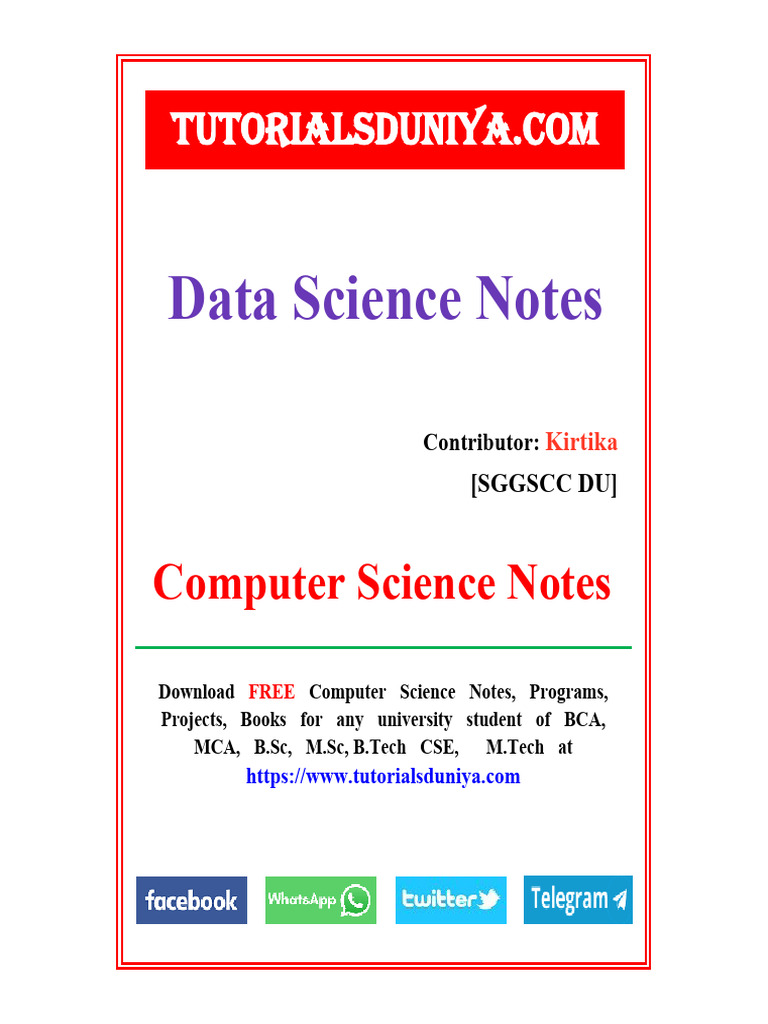 Data Science Handwritten Notes by Kirtika | PDF | Computer Science ...