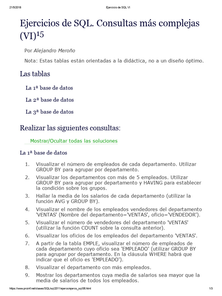 Sql Ejercicio De Sql Vi Consultas Pdf Sql Bases De Datos 2403