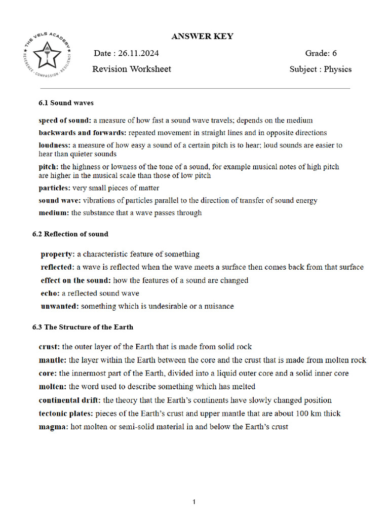 Gr.6 Physics Revision | PDF
