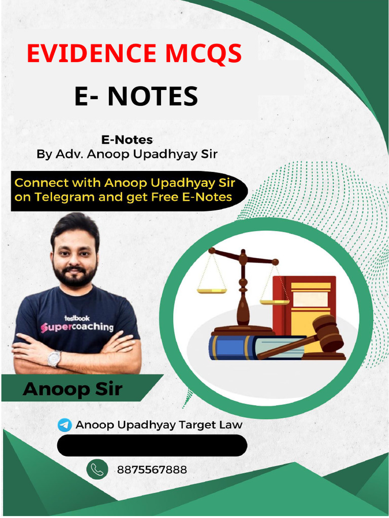 Indian Evidence Act MCQs (1-200) by Anoop Sir | PDF