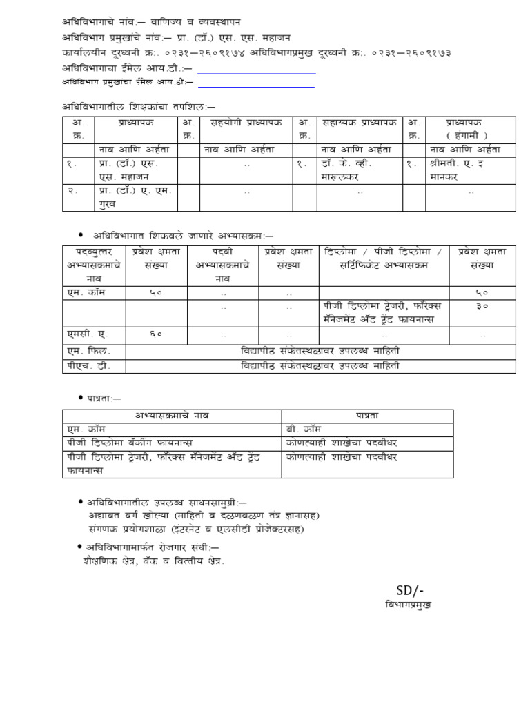 Proforma For Information For Course Directory | PDF | Vocational ...
