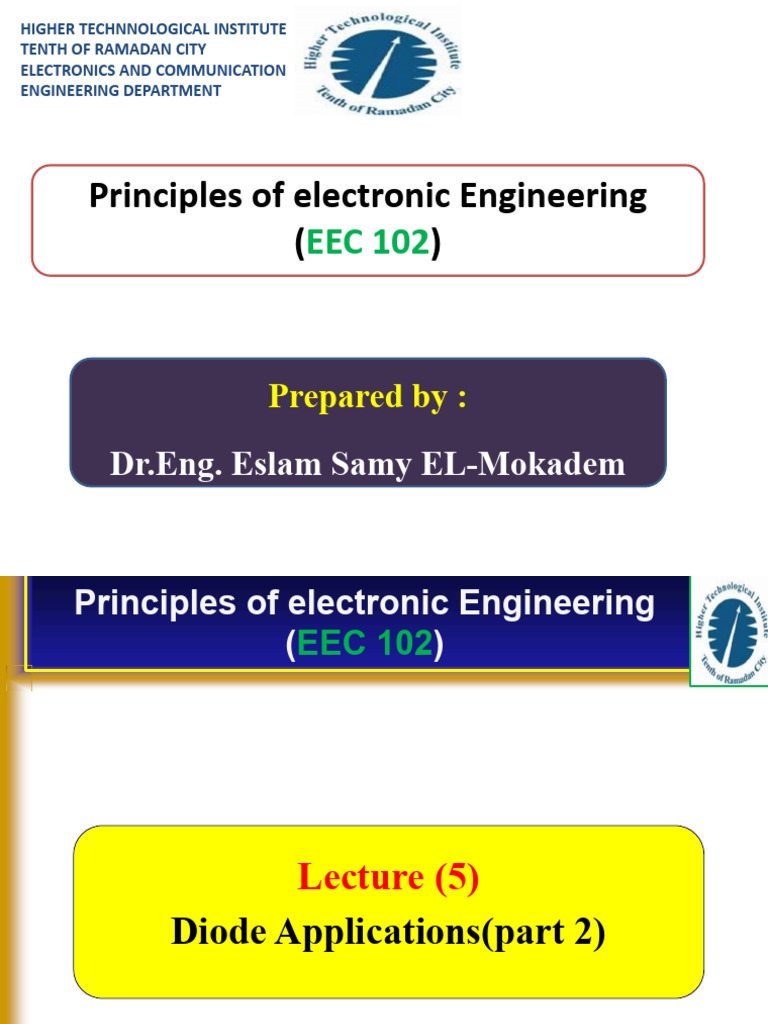 lecture 5 Diode applications-Full wave rectifiers(part-2) | PDF | Rectifier | Power Supply