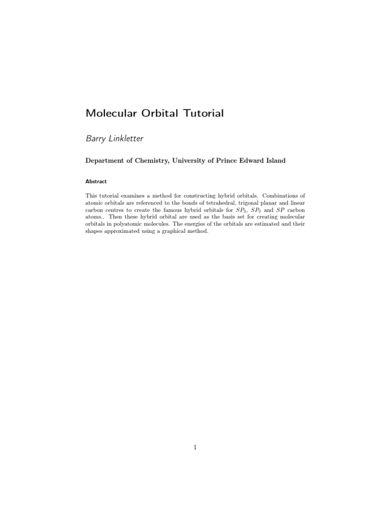 Molecular Orbital Tutorial | PDF | Molecular Orbital | Chemical Bond