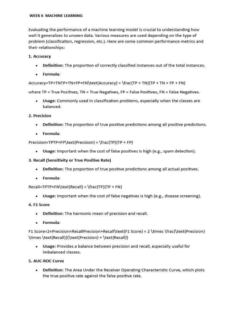 WEEK 6 ML | PDF | Errors And Residuals | Mean Squared Error