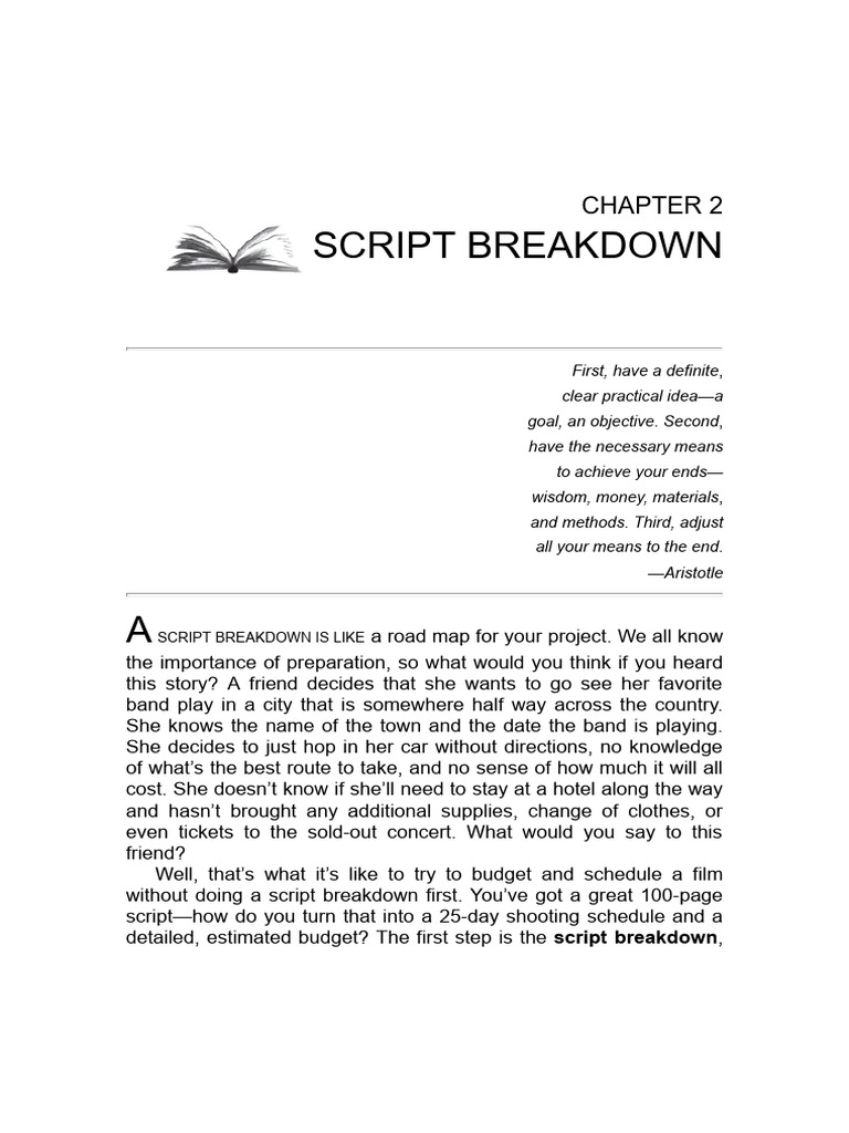 script breakdown | PDF | Filmmaking | Screenplay