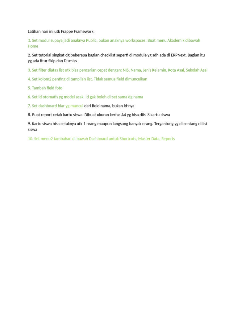Frappe Framework: Latihan Modul | PDF