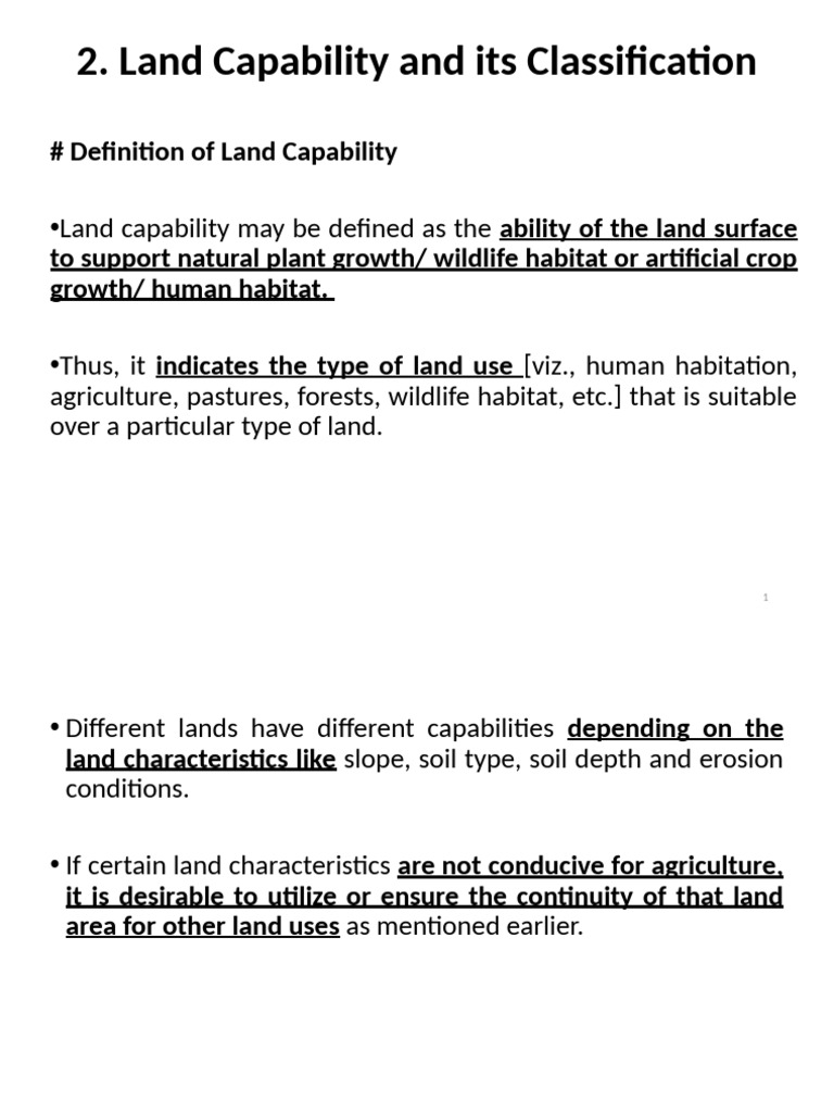 2 Land Classification | PDF | Soil | Agriculture