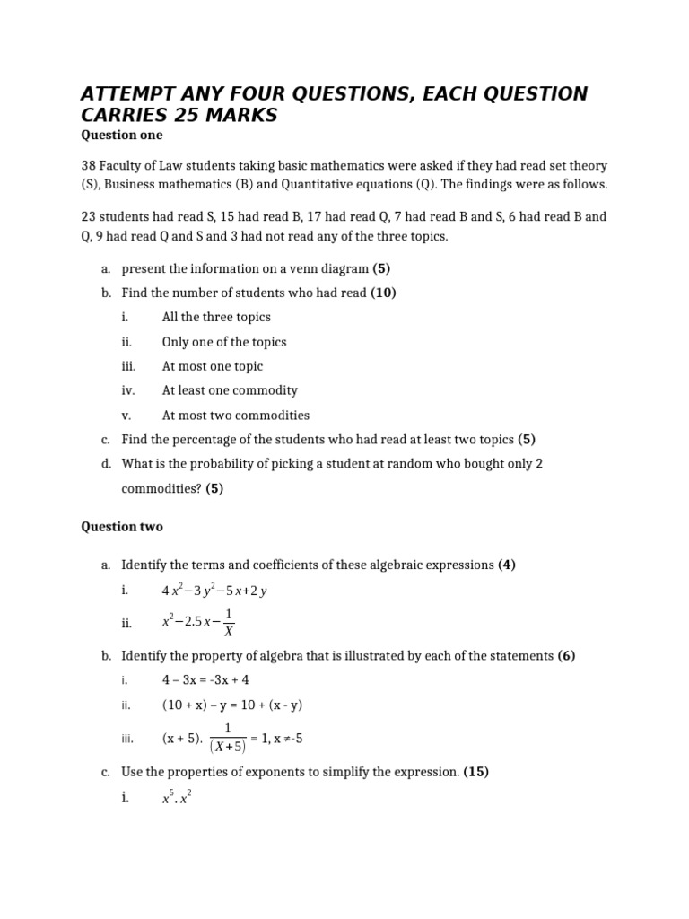 MATHEMATICAL TECHNIQUES FOR IT Set 1 | PDF | Equations | Quadratic Equation