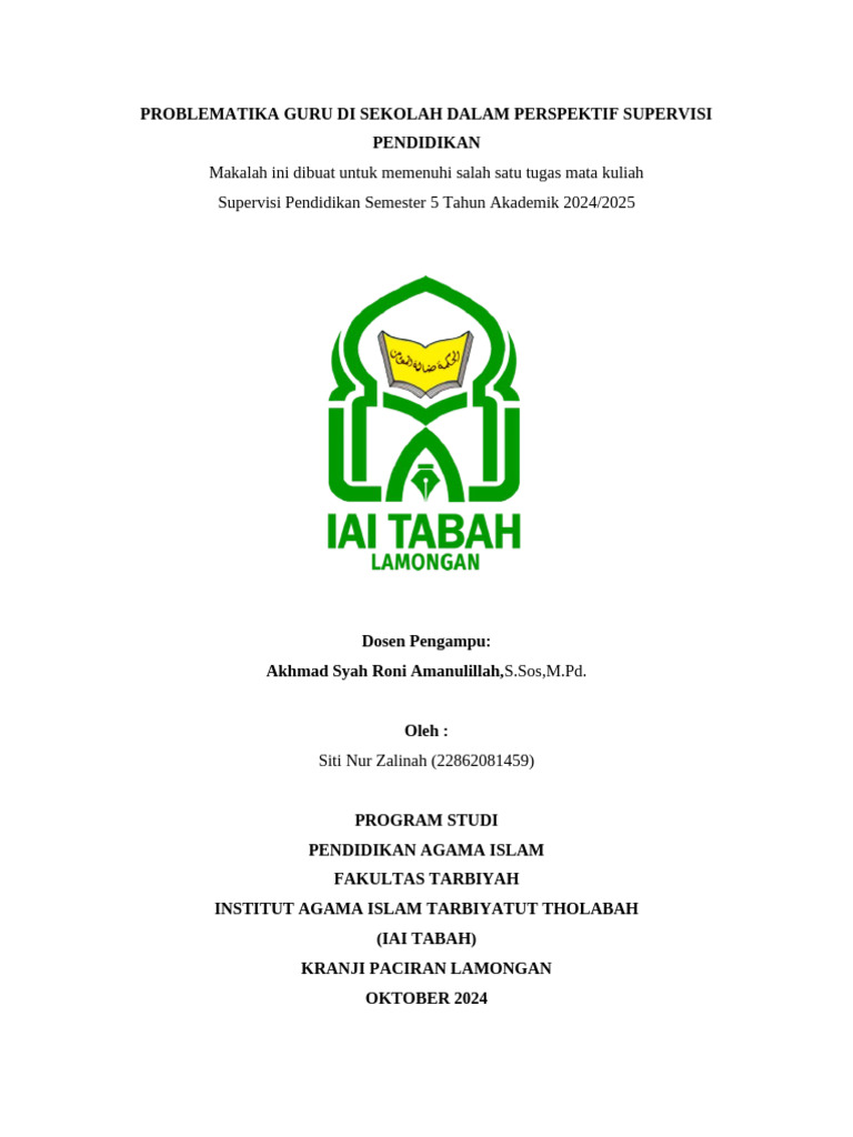 Problematika Guru dalam Supervisi Pendidikan | PDF