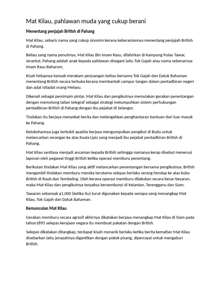 Mat Kilau | PDF
