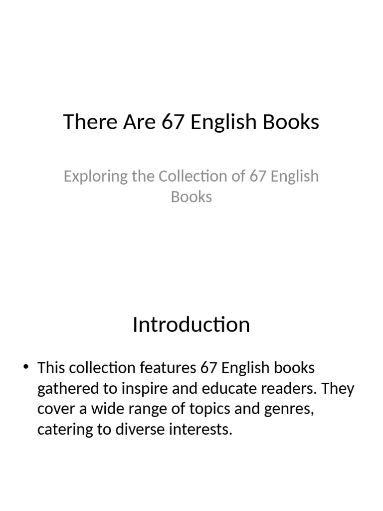 67 Must-Read English Books Collection | PDF