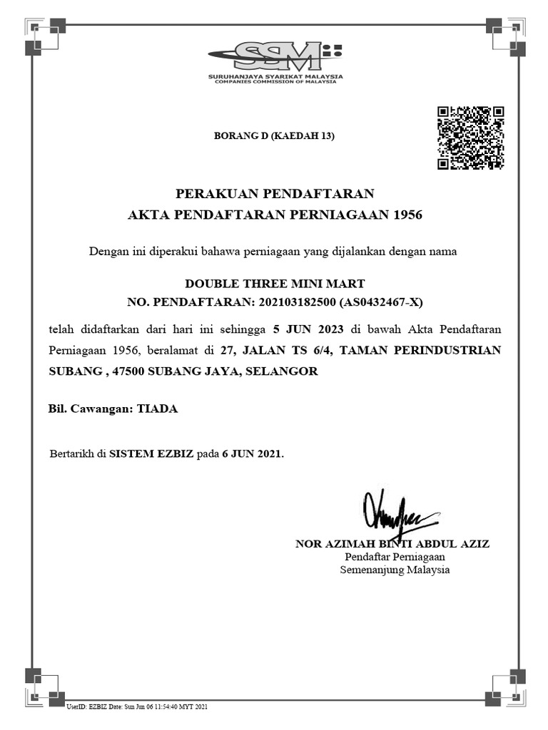 Doc-139-Double Three BRM | PDF