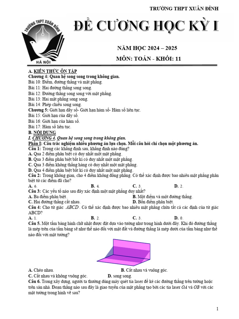 de-cuong-cuoi-hoc-ky-1-toan-11-nam-2024-2025-truong-thpt-xuan-dinh-ha-noi | PDF