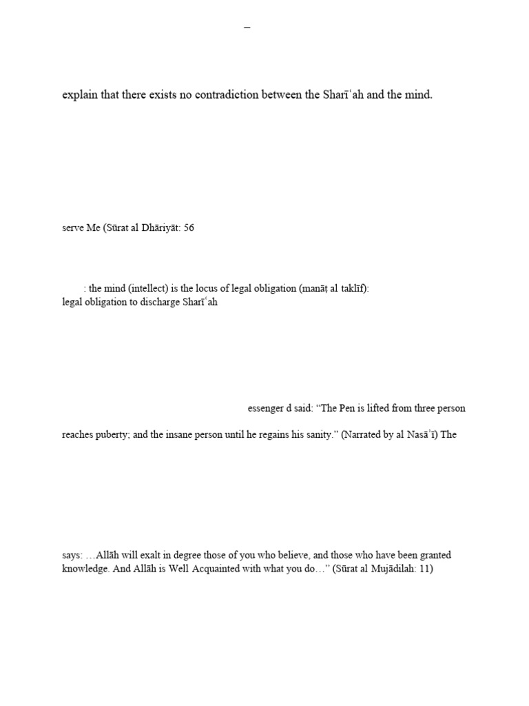 Mind in Islam Worksheet Answer Key | PDF | God In Islam | Reason