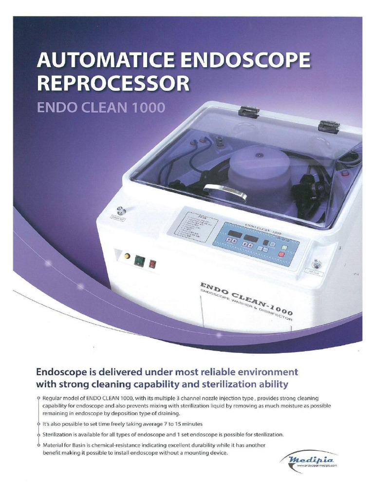 Medipia,EndoClean_1000,Automatic_Endoscope_Reprocessor | PDF