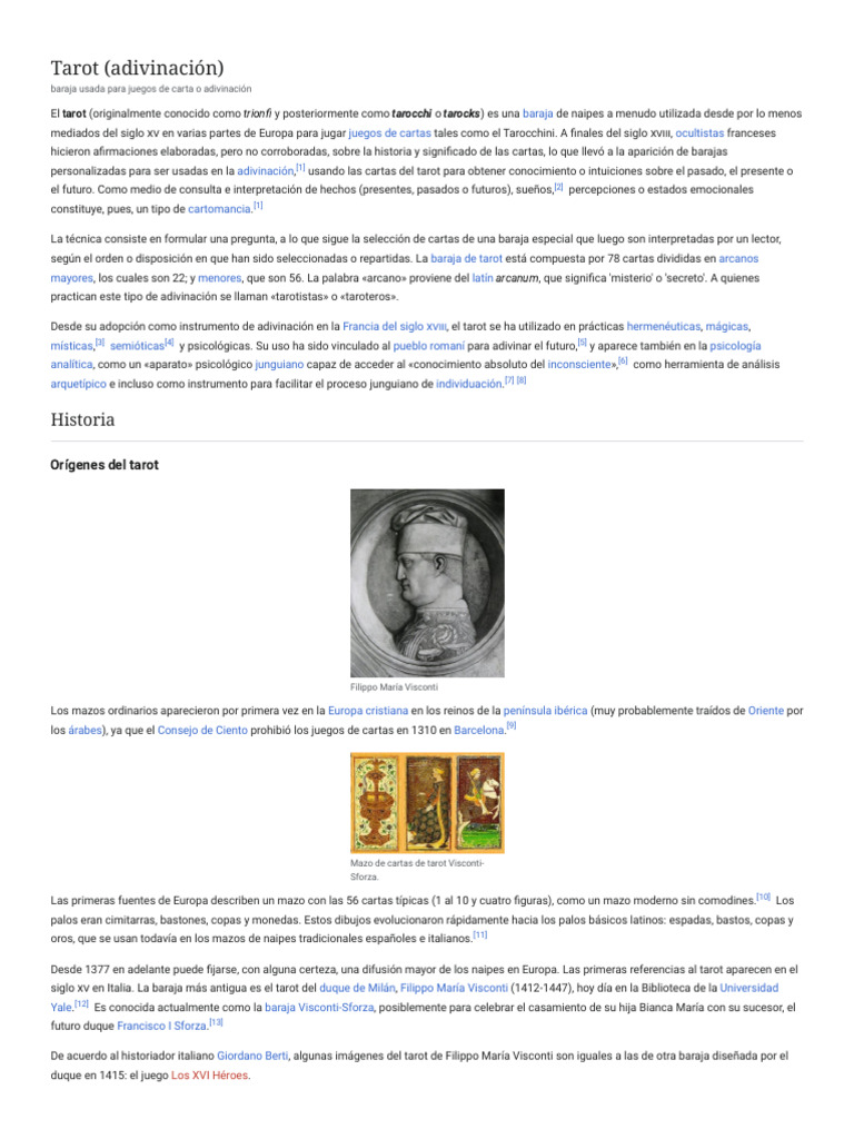 Tarot (Adivinación) - Wikipedia, La Enciclopedia Libre | PDF | Tarot ...