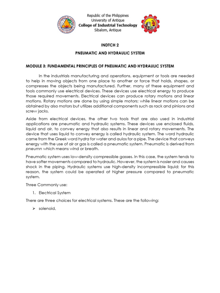 Pneumatic & Hydraulic Systems Basics | PDF | Actuator | Electric Motor