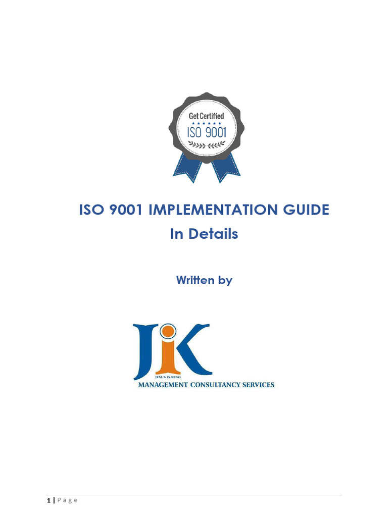 Iso 9001 Implementation Guide in Details: Written by | PDF | Iso 9000 ...
