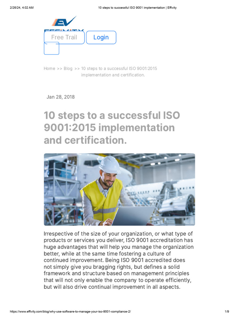 10 Steps to Successful ISO 9001 Implementation _ Effivity | PDF | Iso 9000 | Quality Management ...