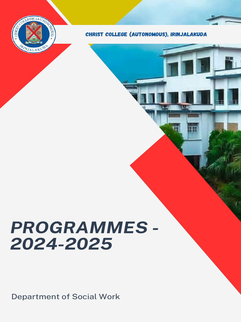 Programmes - Social Work - 2024-2025 | PDF | Social Work | Autism Spectrum