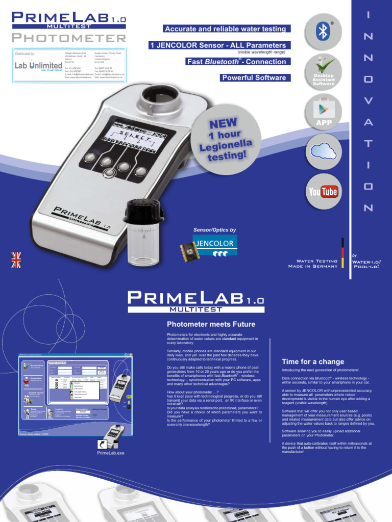 LLG PrimeLab 1.0 Photometer | PDF | Magnesium | Color