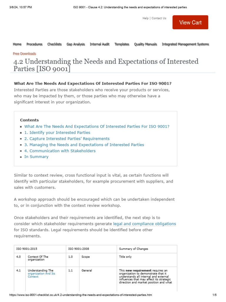 ISO 9001 - Clause 4.2 - Understanding The Needs and Expectations of ...