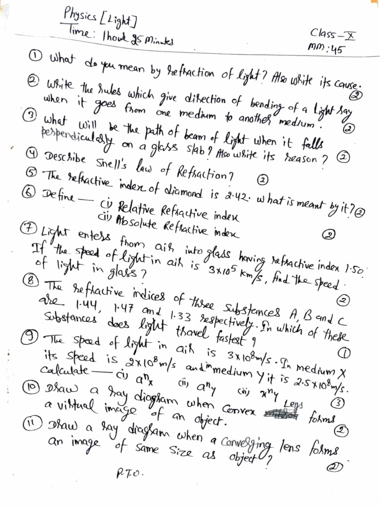 C10, Light, Physics | PDF