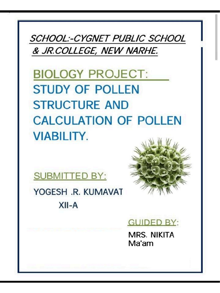 Pollen Structure and Viabilty | PDF